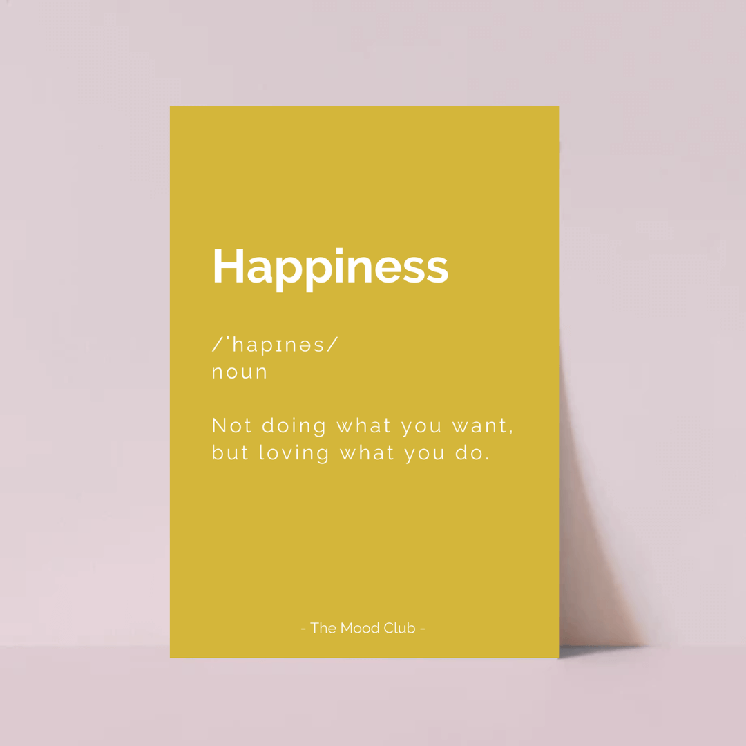 Happiness definition poster | The Mood Club