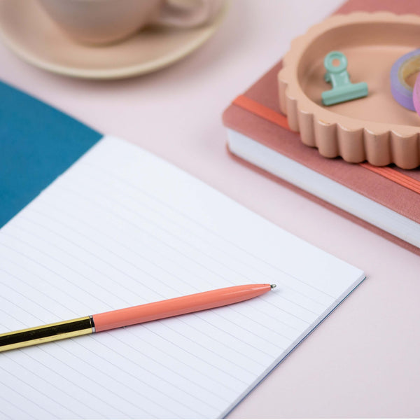 Happy thoughts teal A5 lined notebook | The Mood Club